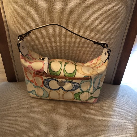Coach | Bags | Coach Multicolor Monogram Mini Baguette | Poshmark